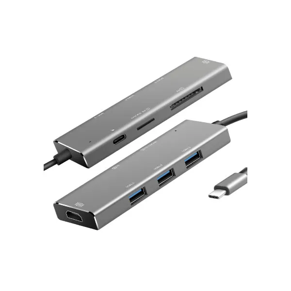 HAVIT H408 7 in 1 TYPE-C TO HDMI 4K+3*USB3.0+ PD+SD+TF MULTI-INTERFACE HUB